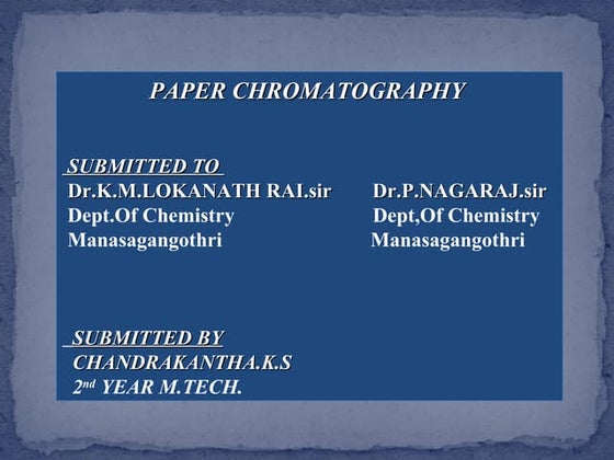 Paper chromatography | PPTX