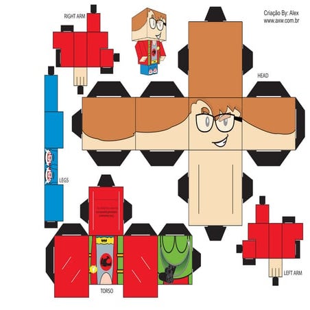 Paper craft jovem nerd | PDF