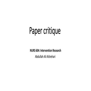 Paper critique | PPTX | Educational Assessment | Education