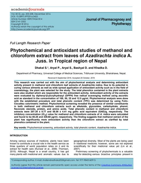 Estimation of total phenols | PPTX