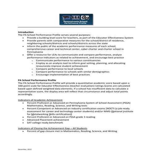 PA Performance Profile Information | DOCX