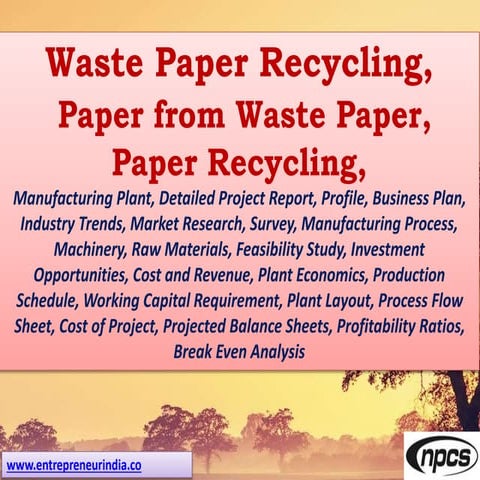 Paper from waste paper - sanket senapati | PDF