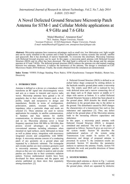 Semi-circular compact CPW-fed antenna for ultra-wideband applications | PDF | Physics | Science