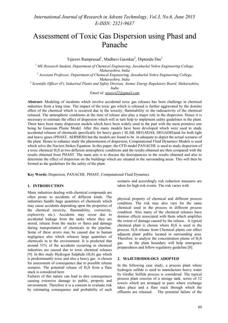 Overview of consequence modelling in the hazard assessment package ...