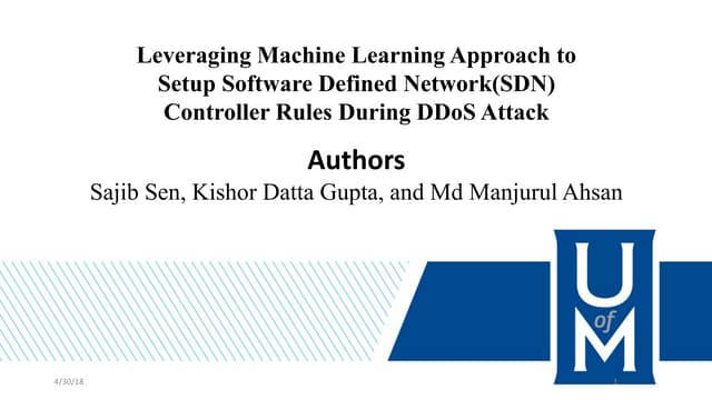 Leveraging Machine Learning Approach to Setup Software Defined Network ... Leveraging Machine Learning Approach to Setup Software Defined Network ...