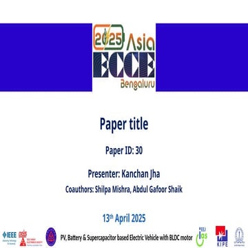 PV, Battery & Supercapacitor based Electric Vehicle with BLDC motor ...