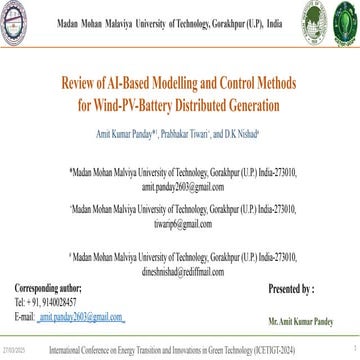 Paper_ID_ICETIGT-2024[1].pptx on the topic AI based modelling and control methods for wind pv ...