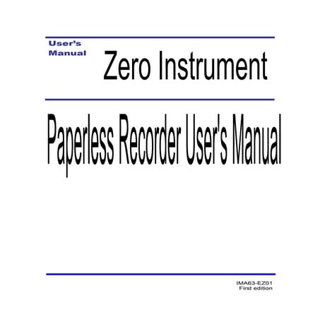 Paperless recorder user manual | PDF