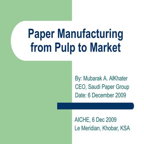Paper Manufacturing process | PPTX