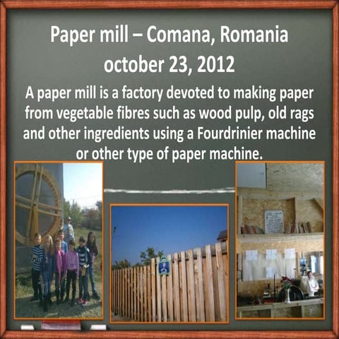 Paper mill – comana, romania | PPTX