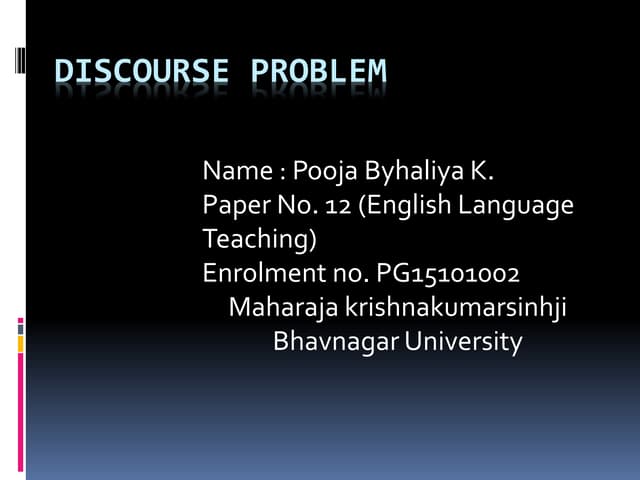 Discourse Problem Ppt 1639
