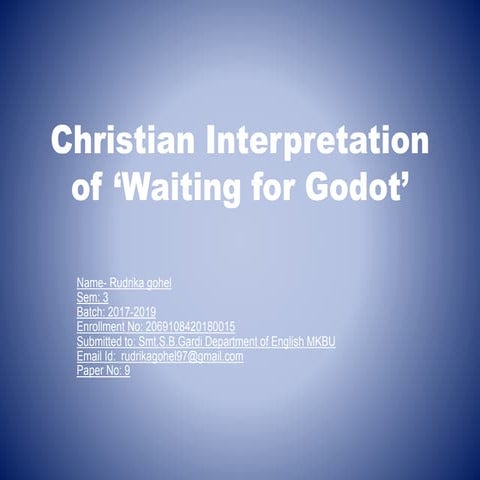 The Religious Meaning in Waiting for Godot 107 | PPTX