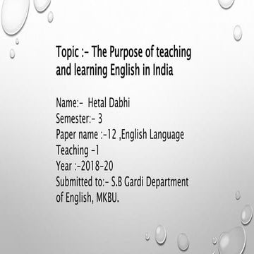 English Language Teaching -1 | PPTX