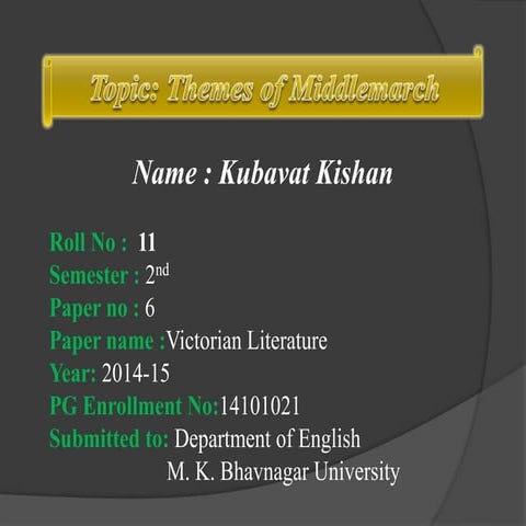Theme of Middlemarch | PPT