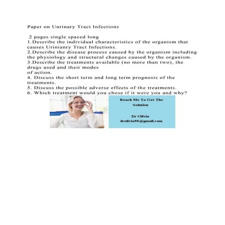 Paper on Unrinary Tract Infections 2 pages single spaced long1.docx