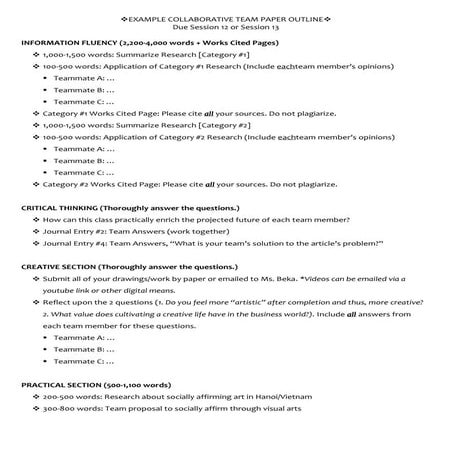 Collaborative Paper Outline | DOCX