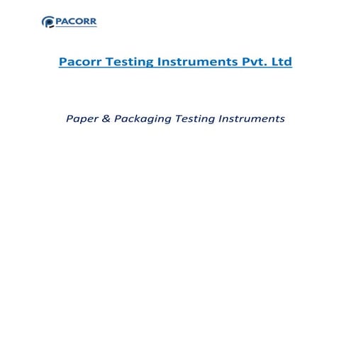 Paper packaging testing instruments | PDF