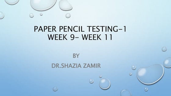 Paper pencil testing selection type items and supply type items | PPTX