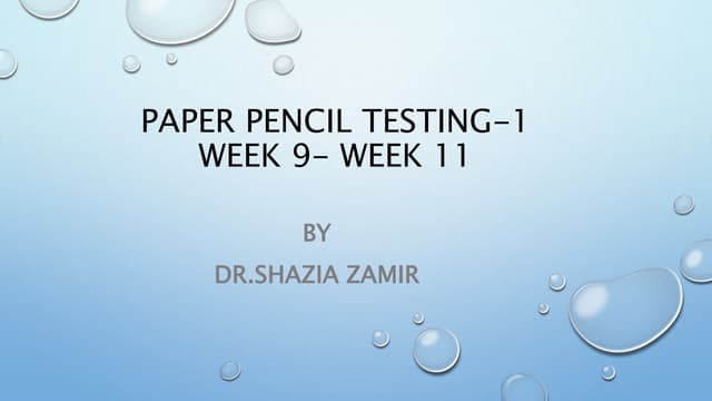 Paper pencil testing selection type items and supply type items | PPTX