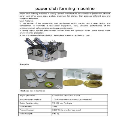 Paper plate forming machine | PDF | Home Appliances | Home & Garden