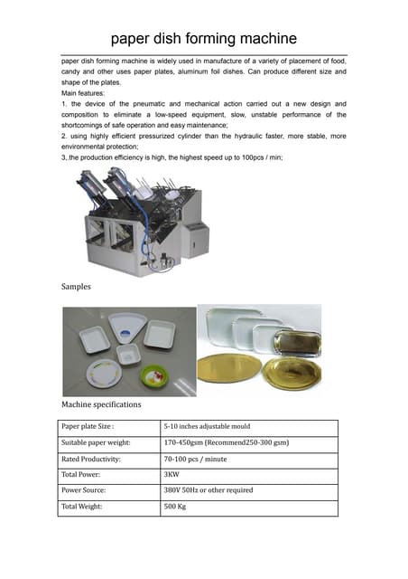 Automatic die cutting forming machine | PDF