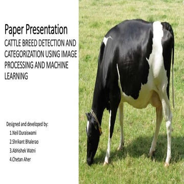 Paper Presentation on CATTLE BREED DETECTION AND CATEGORIZATION USING ...