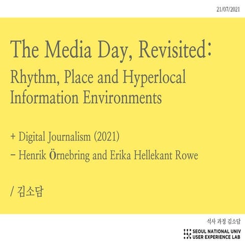 The Media Day, Revisited: Rhythm, Place and Hyperlocal Information ...