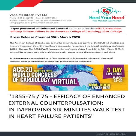 Paper Presented On EECP Treatment Efficacy In Heart Failure In The ...