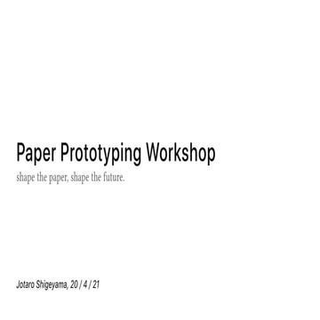 Paper Prototype Workshop at Cyber Interface Lab | PDF | Desktop Publishing | Computer Software ...