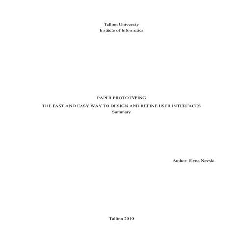 Paper prototyping | PDF