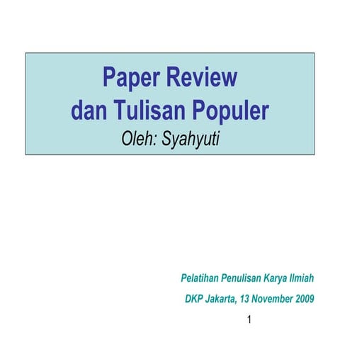 Paper review | PPT