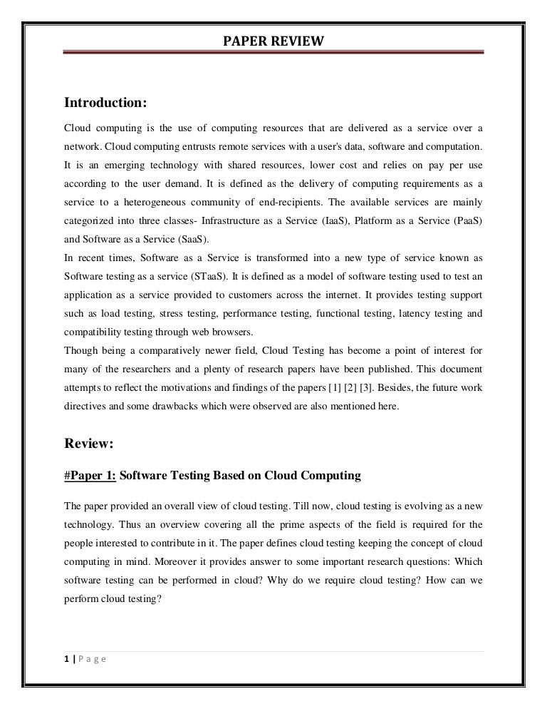 Paper Review Paper Review