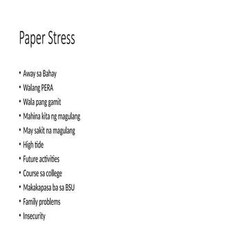 A paper stress answers of our students in shs | PPTX