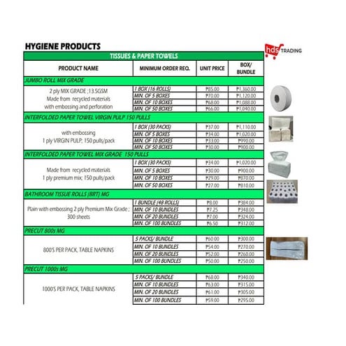 Paper Towels Price List and Products Buy Now! | PDF