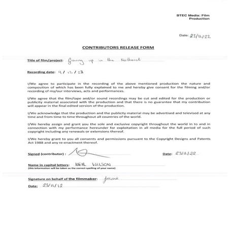 Post Production Paperwork | PDF