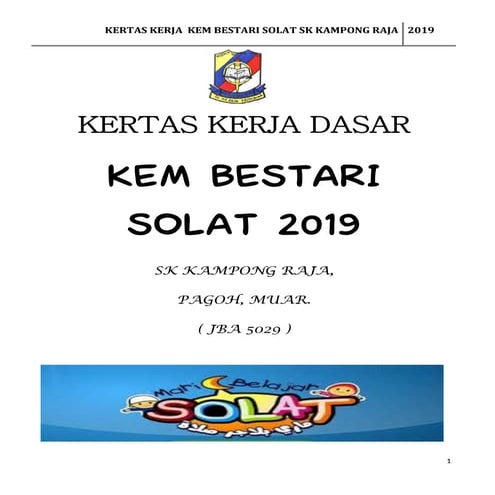 KERTAS KERJA KEM BESTARI SOLAT 2019 | PDF