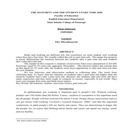 Part time job | DOCX