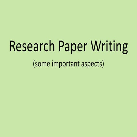 Paper writing | PPTX