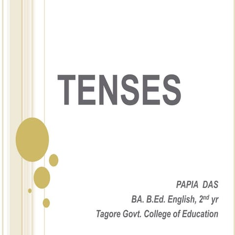 Tenses - Types of Tenses with Examples (Part Of Speech) | PPTX