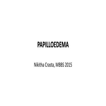 Papilledema - Dr Shylesh Dabke | PPTX