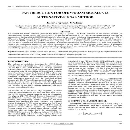 An Agent Based Particle Swarm Optimization For Papr Reduction Of Ofdm