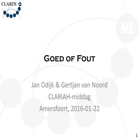 Paqu Gertjan van Noord en Jan Odijk | PDF