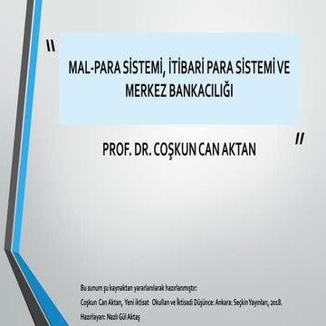 PARANIN KISA TARİHİ VE EVRİMİ: MAL-PARA SİSTEMİNDEN İTİBARİ PARA SİSTEMİNE | PDF