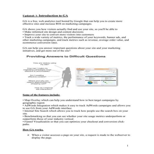 Google Analytics Notes for Beginners | DOCX