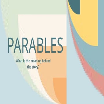 A powerpoint about parables of the bible and one story of the ten ...