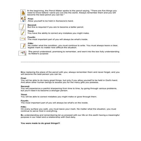 Parable Of The Pencil | DOC