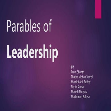 Parables of leadership | PPTX | Spirituality | Religion & Spirituality
