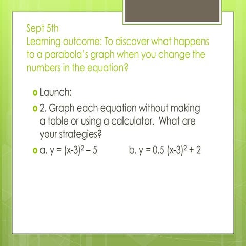 Parabola lab day 3 | PPTX