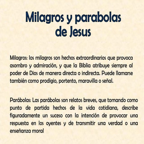 Parabolas y milagros | PPT