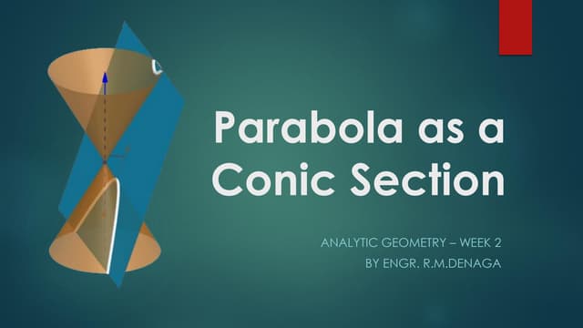 Lesson 8 conic sections - parabola | PPT